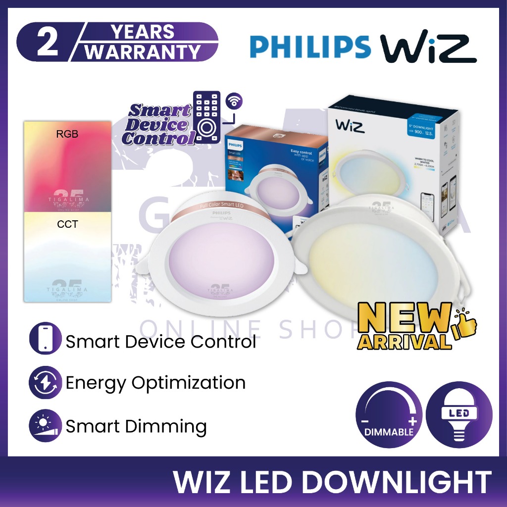 PHILIPS Wiz LED White Downlight 12.5W 17W Tunable / White+RGB Colour ...