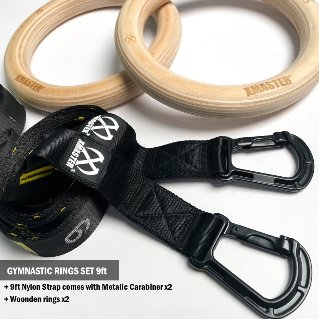 XMASTER Gymnastic Ring Wooden, Muscle up, Fitness CrossFit Strength ...