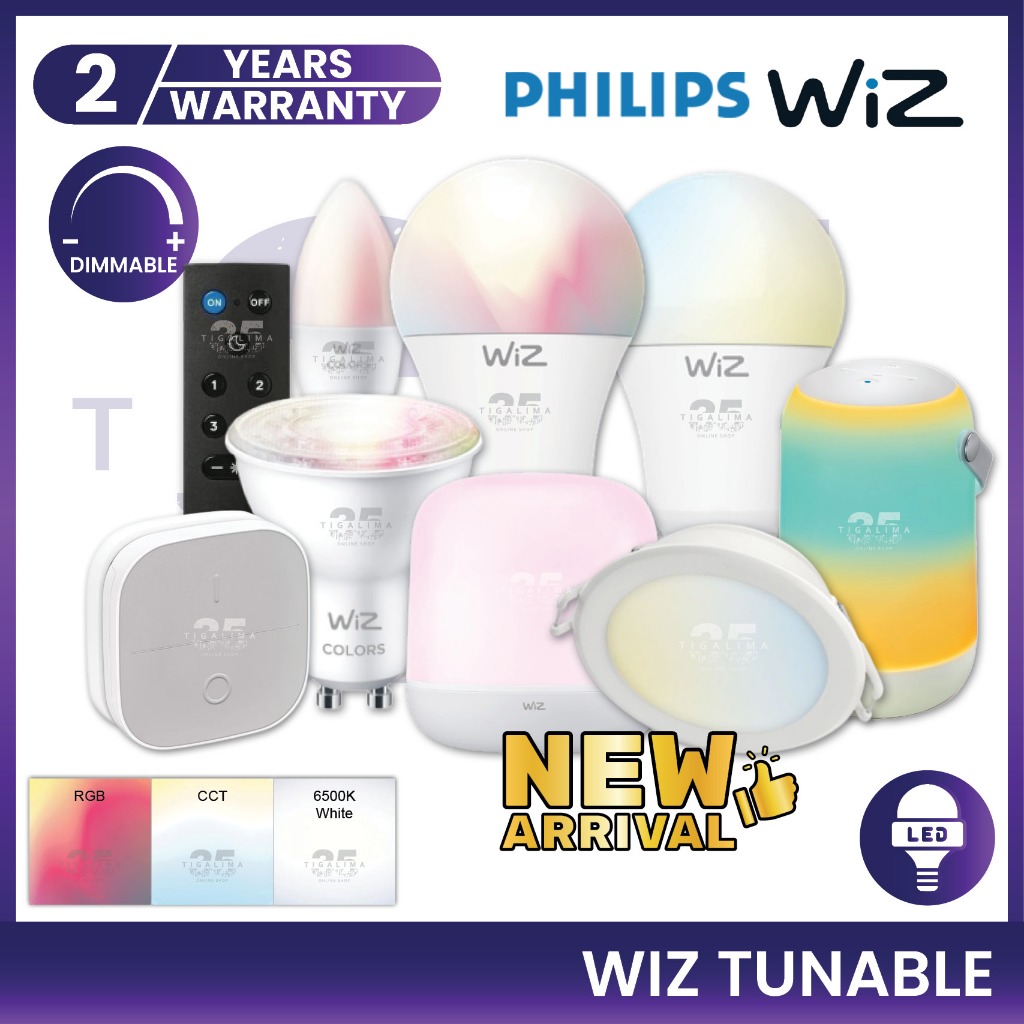 PHILIPS Wiz Tunable White/Color Bulb Smart Bulb 4.9W 9W 12.5W 17W E27 Bulb RC Downlight Dimmable ...