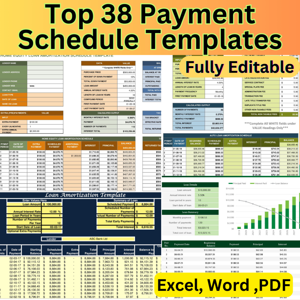 Top 38 Payment Schedule Templates [Excel, Word, PDF] Editable | Shopee ...
