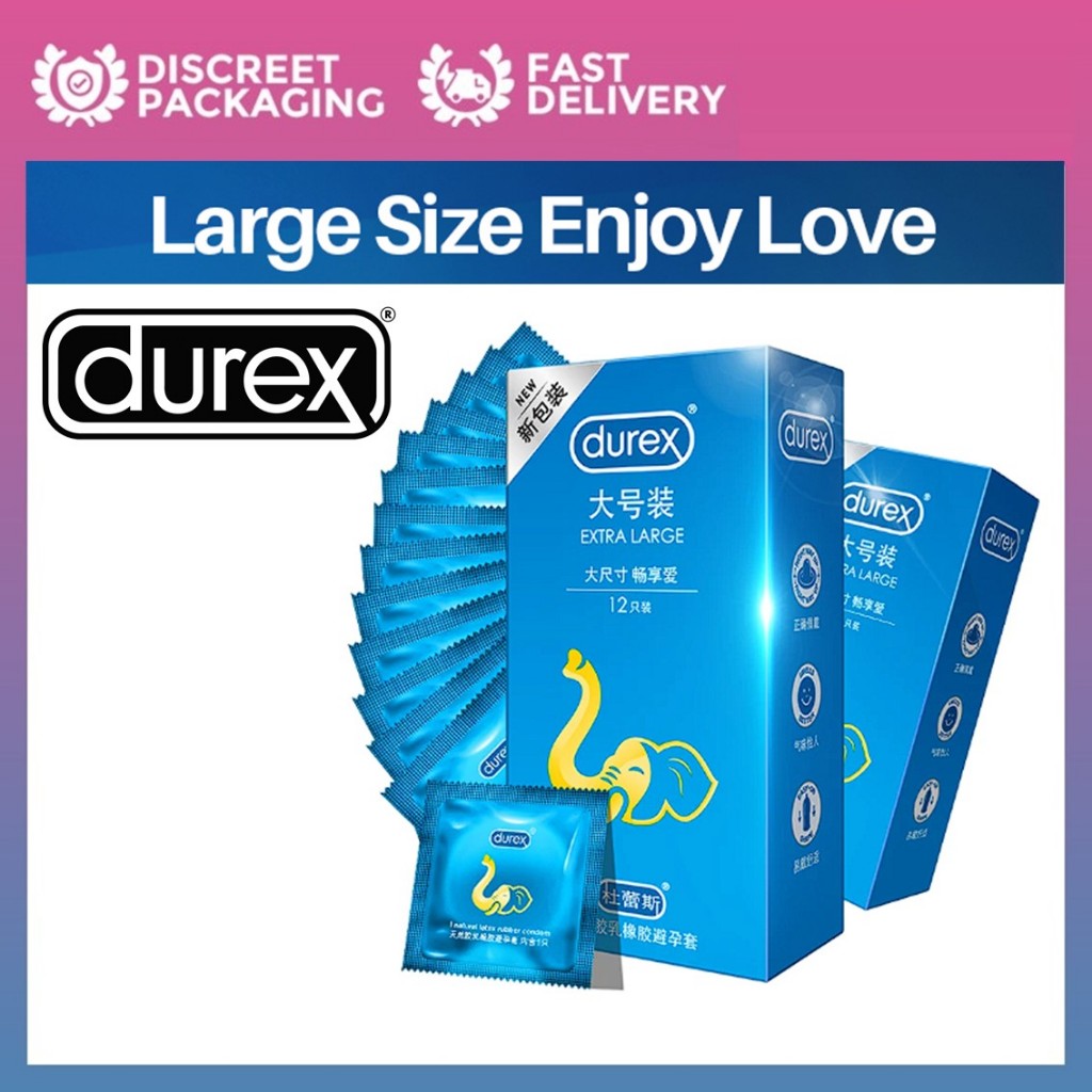 Durex Condoms 56mm XXL Extra Large Size Condom Tahan Lama For Big Plus Size Natural Latex Condom ...