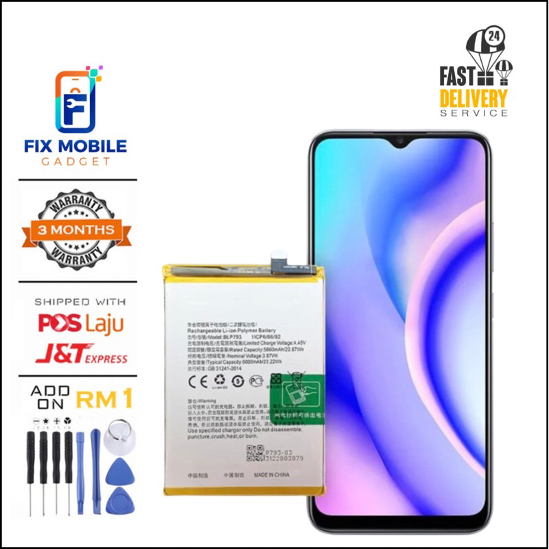 Realme C12/15 BLP793 BATTERY (3 months Warranty) | Shopee Malaysia