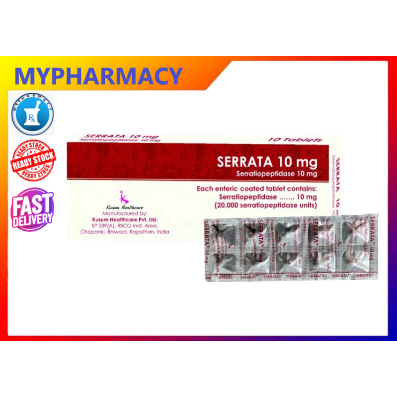 Serrata Serratiopeptidase 10mg 10's [Ubat Surut Bengkak/ Sakit Gigi ...