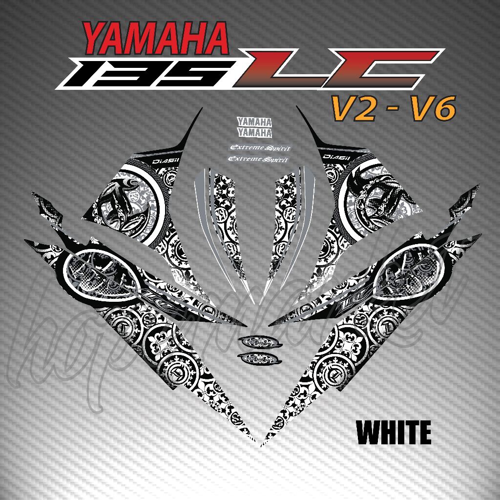 STRIPE MOTOR YAMAHA LC135 V2 V3 V4 V5 BATIK DESIGN (10) CUSTOM BODY ...
