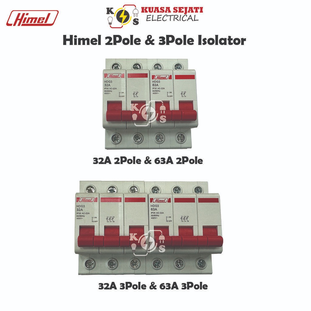 Himel 32A, 63A 2Pole / 3Pole Isolator | Shopee Malaysia
