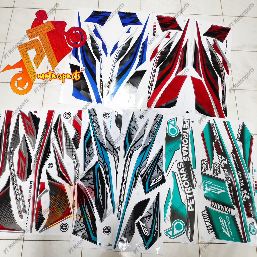 Yamaha Lagenda 115 FI Stripe sticker Petronas Lagenda Oren Black Blue ...