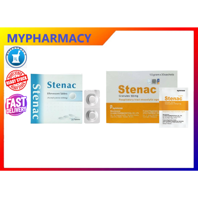 Stenac 100mg Sachet 2's[exp31.01.25]/ 600mg Tablet 2's [Cair Kahak ...