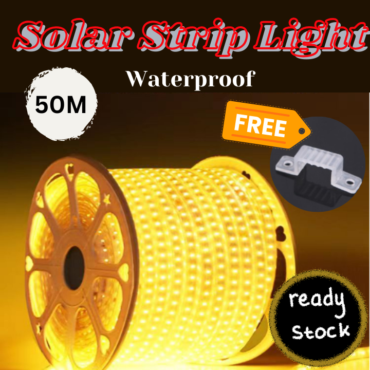 50M LED Solar Lampu Jalur Strip Light | Shopee Malaysia