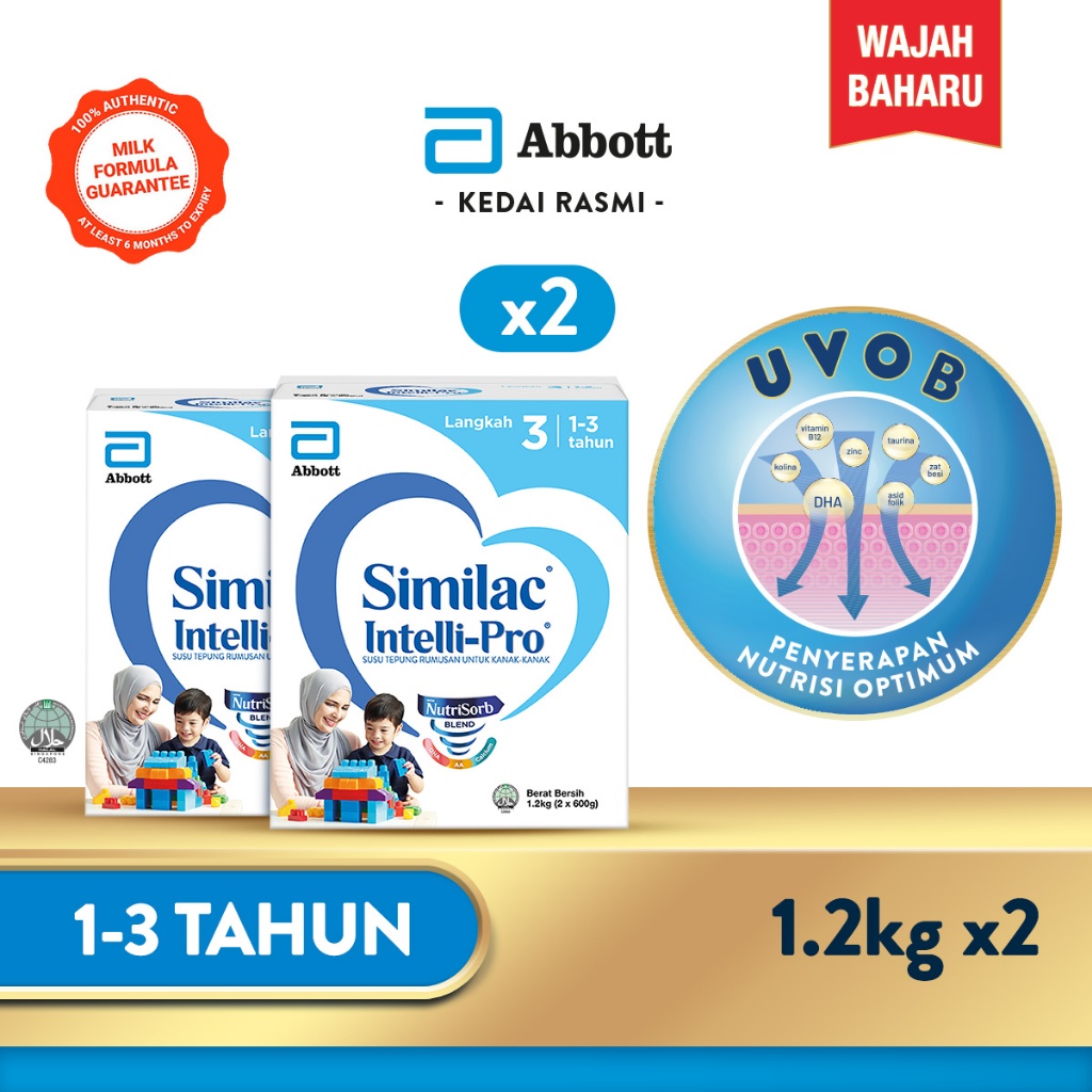 Similac Intelli-Pro Step 3 Growing Up Milk Formula BIB (1.2kg x2) [Exp ...