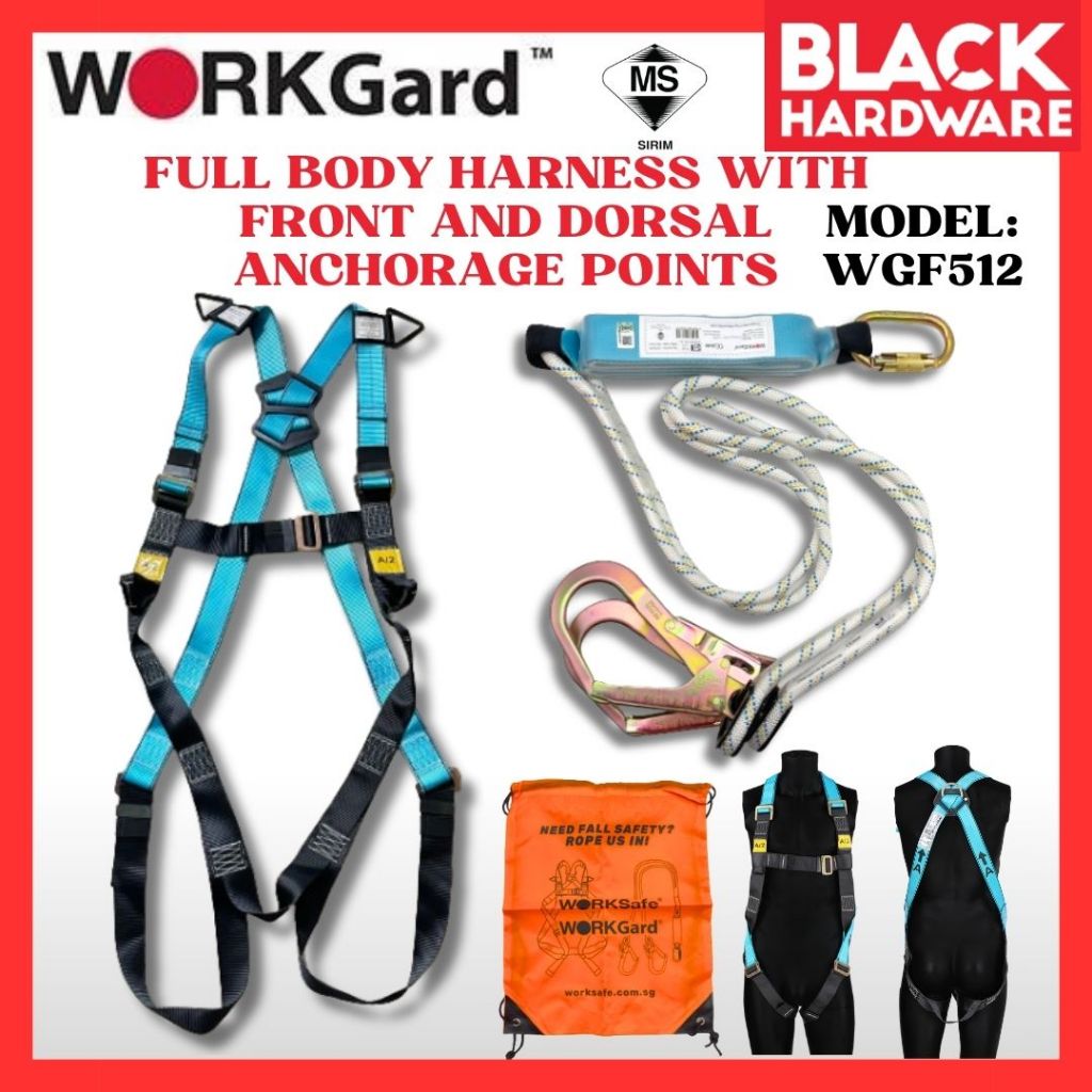 Black Hardware Harness Safety Rope Safety Hardness Full Body Harness ...