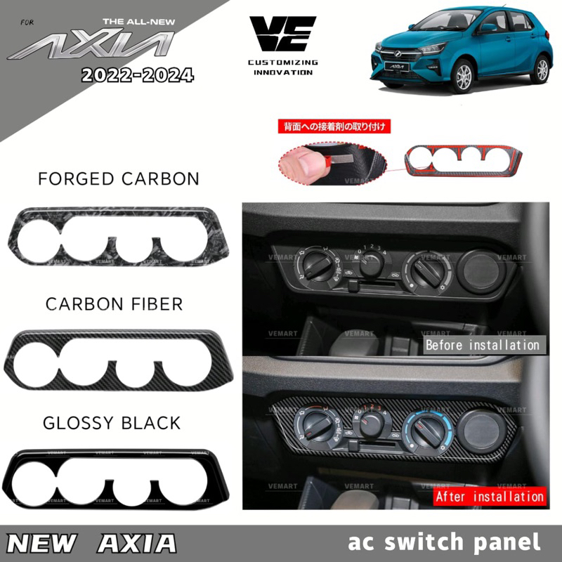 Vemart new axia 2023 car ac switch panel frame cover low spec axia ...