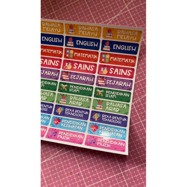 Stiker Label Subjek Sekolah | Shopee Malaysia