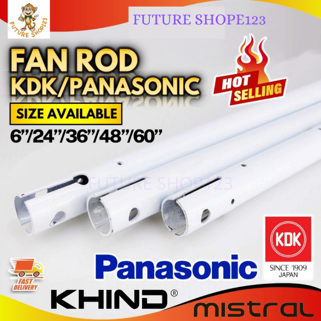 Ceiling Fan Rod KDK/PANASONIC Fan Rod Extension 6" 24" 36" 48" 60 ...