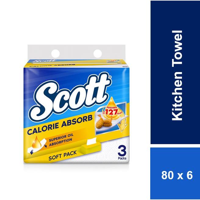 [Bundle of 6] Scott Calorie Absorb Soft Pack Kitchen Towel 80s | Shopee ...