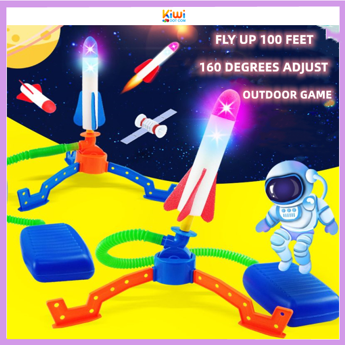 Flying Mini Rocket step jump Launcher Toys Pump Air Outdoor Play Mainan ...