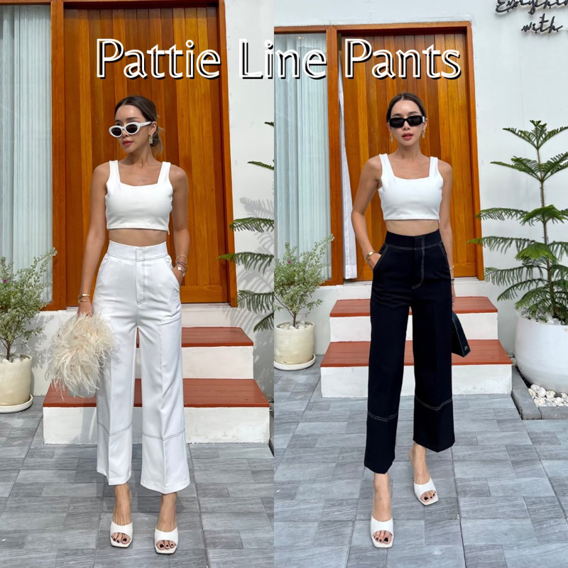 Pattie Line High Waist Pants [𝗥𝗘𝗔𝗗𝗬 𝗦𝗧𝗢𝗖𝗞]🔥 | Shopee Malaysia