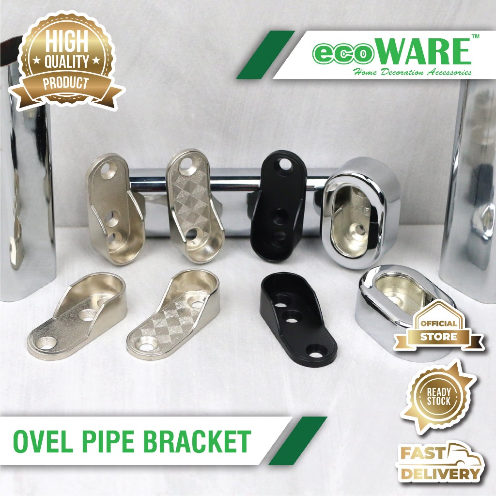 ecoWARE Oval Pipe Bracket Oval Pipe Holder Hollow Pole Holder Rod Tube ...