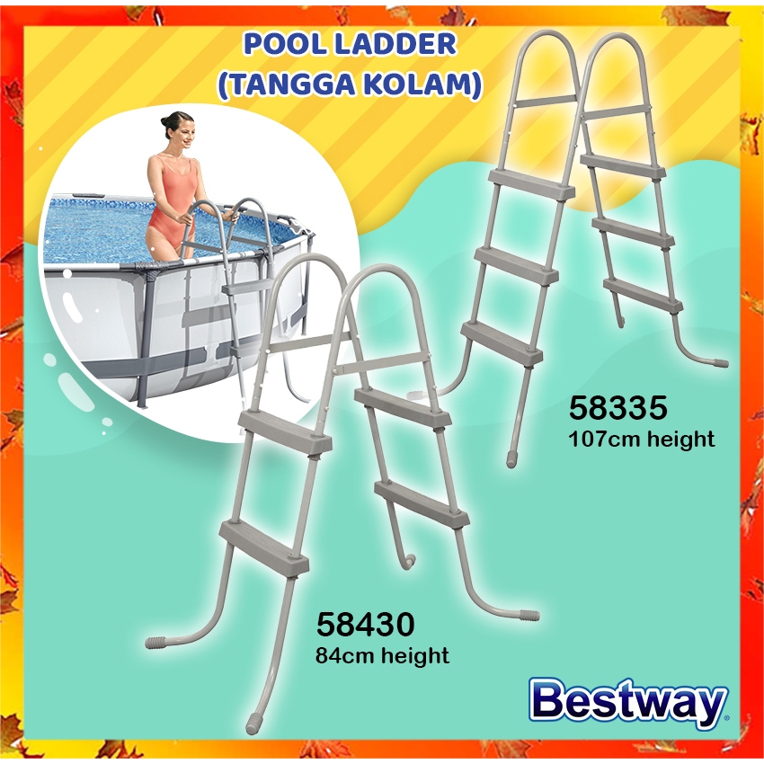 BESTWAY 2 Sizes Pool Ladder Swimming Stairs Step Adult Children Family ...