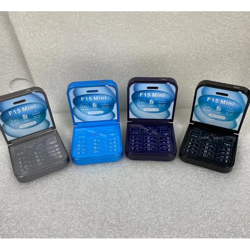 New F15 Mini folding flip phone 2.0 screen dual SIM button phone ...