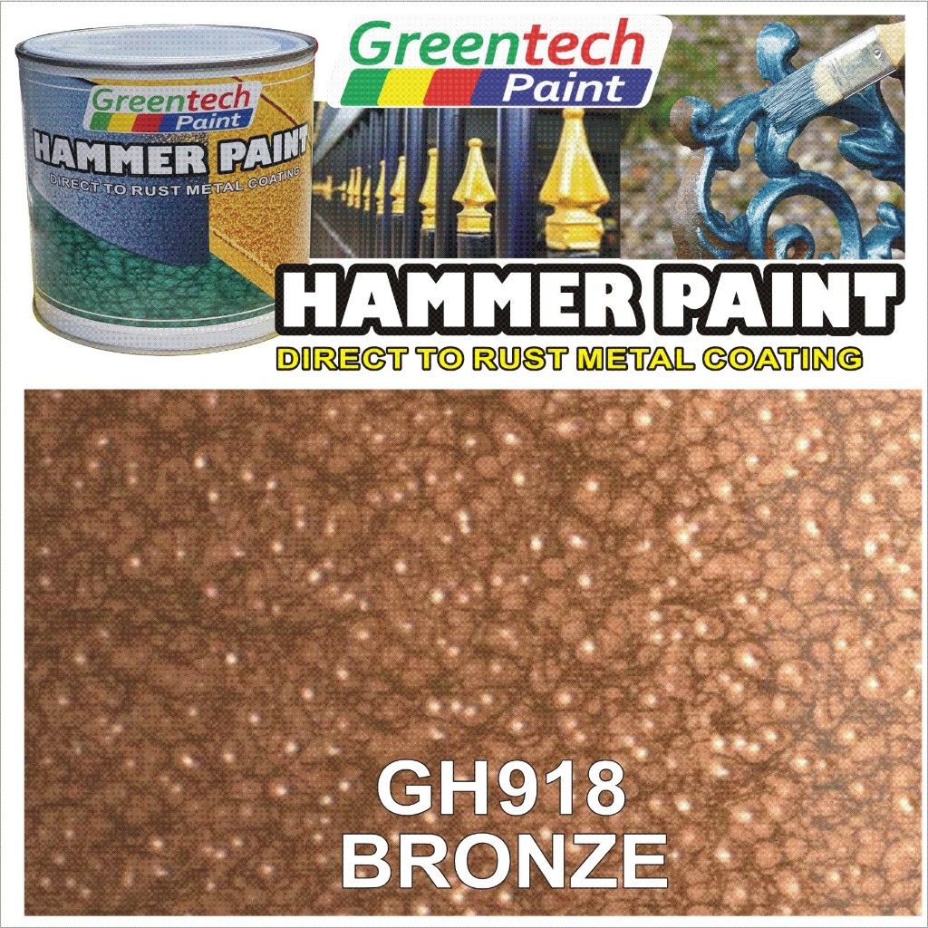 1L HEMMER PAINT ( GREENTECH ) HAMMERED Finish Direct to Rust Metal ...