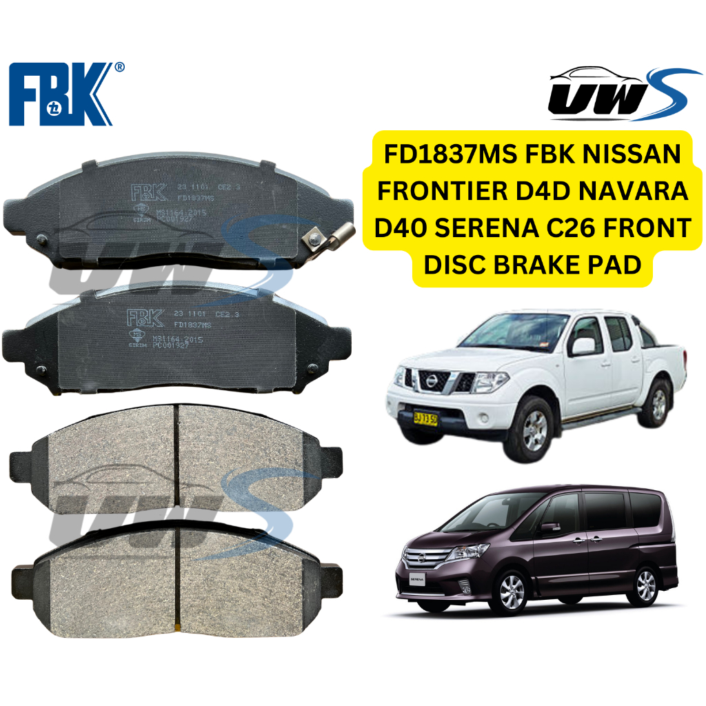 FD1837MS FBK NISSAN FRONTIER D4D NAVARA D40 SERENA C26 FRONT DISC BRAKE ...