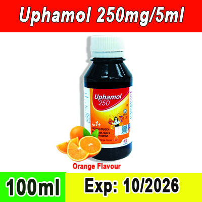 UPHAMOL PARACETAMOL SYRUP 100ml / PCM SYRUP 250MG/5ML Ubat Demam Kanak ...