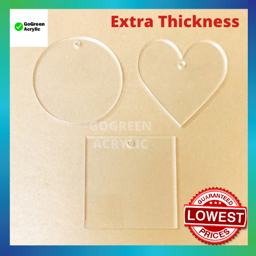 DIY ACRYLIC KEYCHAIN ONLY ( Round Square Love Shape ) | Shopee Malaysia