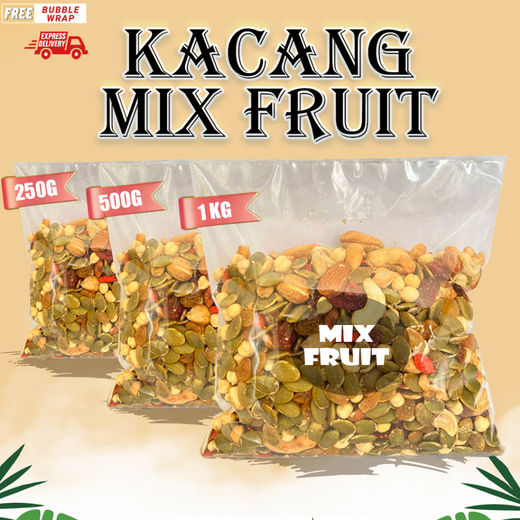 Mixed Nuts with fruits Kacang Mix Buah Premium 250g 500g 1kg | Shopee ...