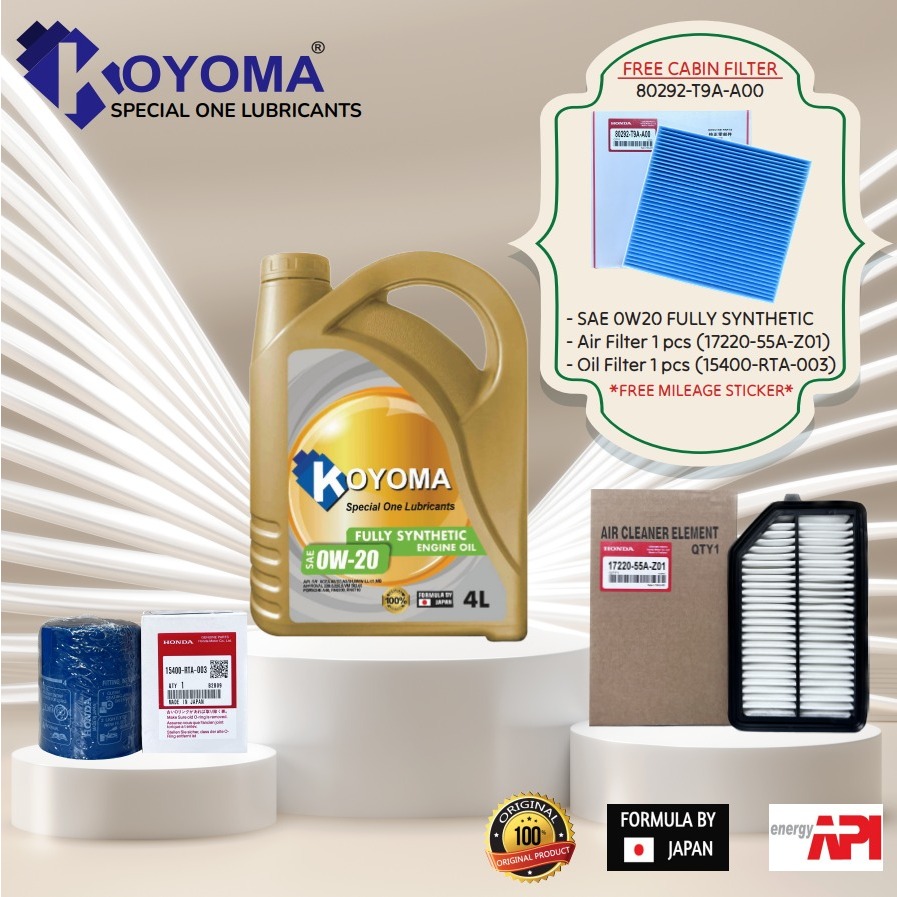 HONDA BRV, CITY T9A, JAZZ T5A 2013Y AIR FILTER +OIL FILTER+ KOYOMA 0W20 ...