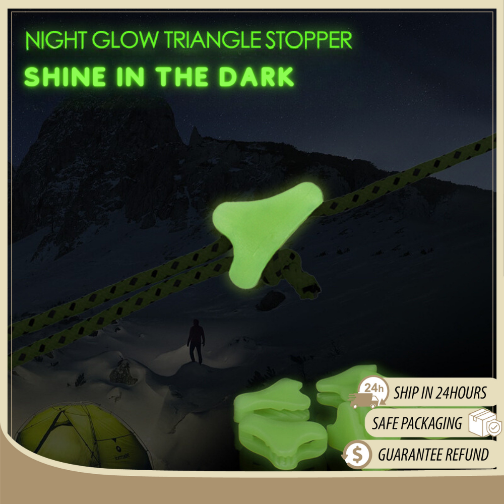 5pcs Outdoor Luminous Rope Tensioner Wind Rope Buckle Adjustable Glow ...