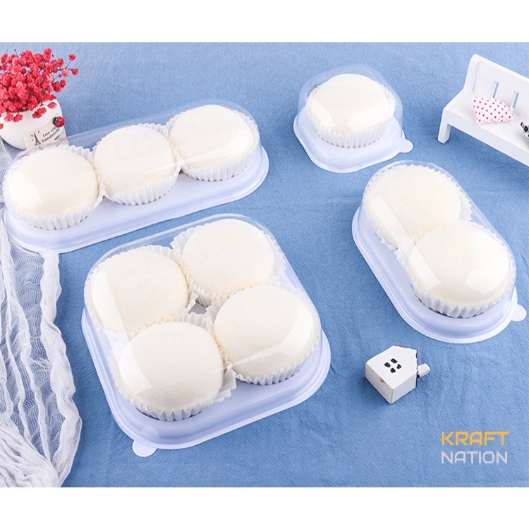 [Bundle] 50pcs Premium Plastic Tart Box / Tart Box / Mochi Box with ...