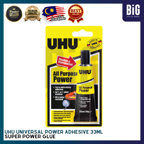 【READY STOCK】UHU UNIVERSAL POWER ADHESIVE 33ML UHU SUPER POWER GLUE ...