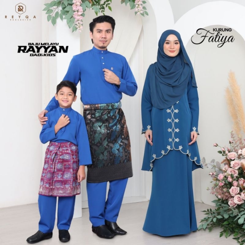 NEW ARRIVAL | FAMILY SET SEDONDON | KURUNG FATIYA & BAJU MELAYU RAYYAN | BLUE | KURUNG SULAM ...