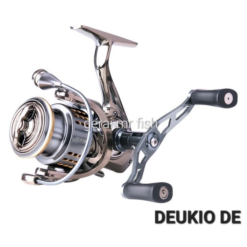 DEUKIO DE spinning squid fishing reel chrome colour (Double Handle) 5 ...