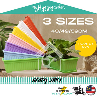 [WITH TRAY] Long Rectangular Plastic Flower Vegetable Planter Box ...
