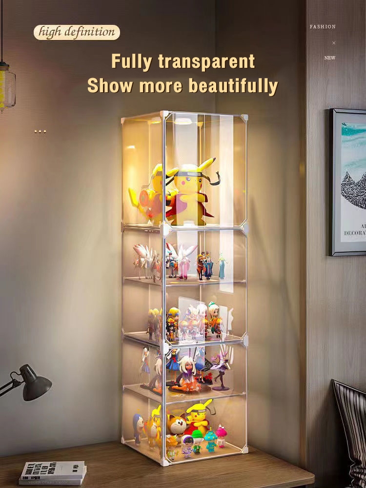 Display Cabinet Transparent Dust Proof Glass Show case Home Storage ...