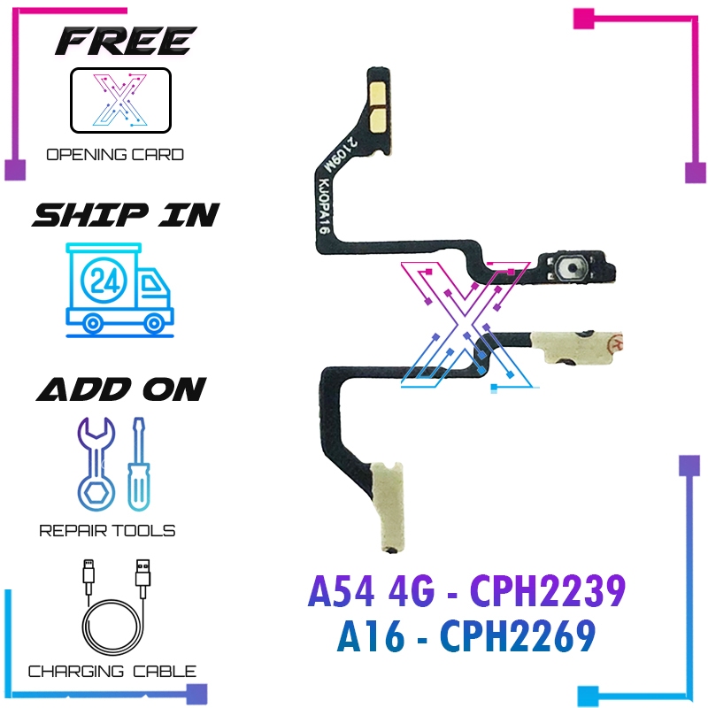 For Oppo A54 4G Cph2239 / A16 Power On Off Switch Ribbon Flex Cable ...