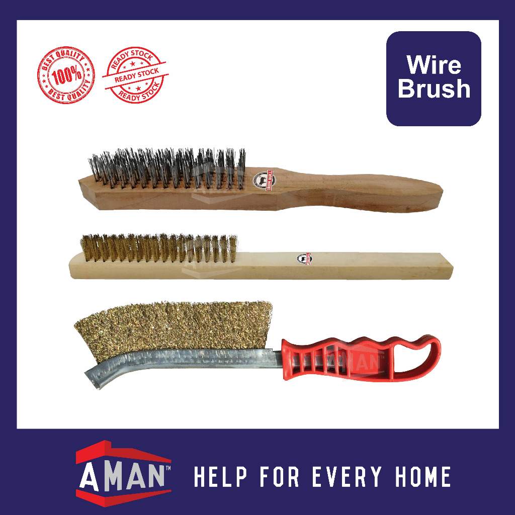 Brass Wire Brush Steel Wire Brush Rust Edge Clean Removal Berus Besi ...