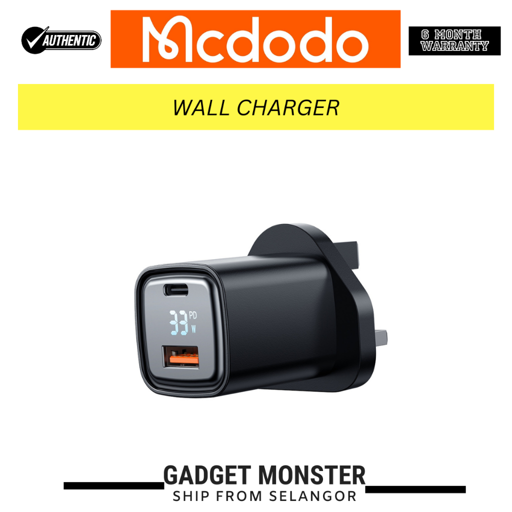 Mcdodo 33W/30W Digital Display Quick Charger QC3.0 USB Wall charger ...