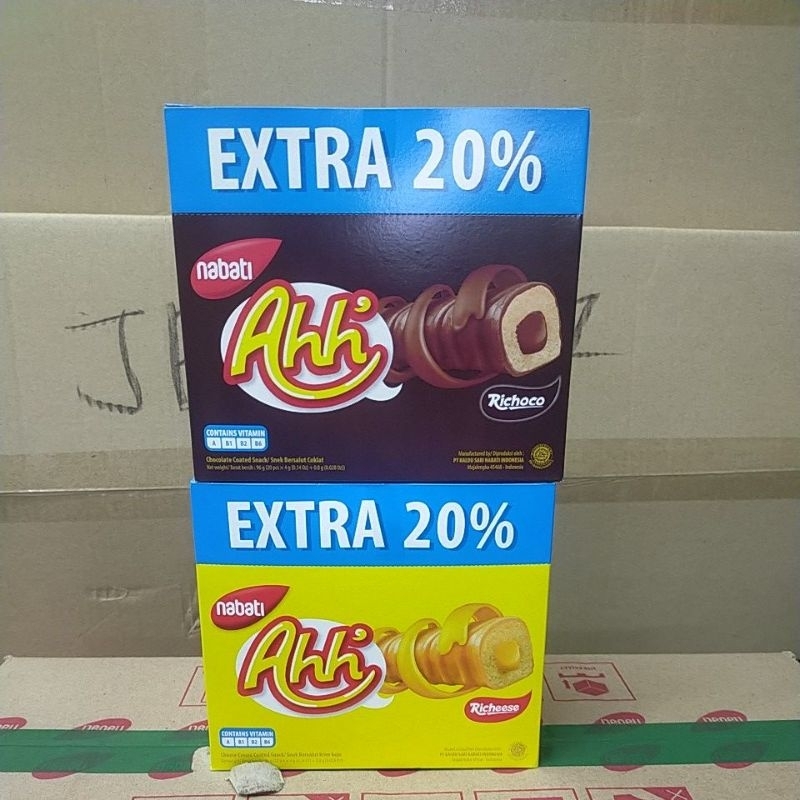 Nabati RICHEESE AHH Triple Cheese/Chocolate Extra 20% 96g (20pcs x 4g) . | Shopee Malaysia