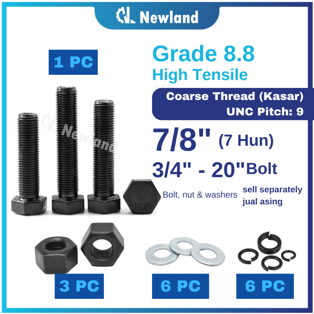 Bolt & Nut 7/8" Set (Spanner Size 33)- 7 Hun | Shopee Malaysia