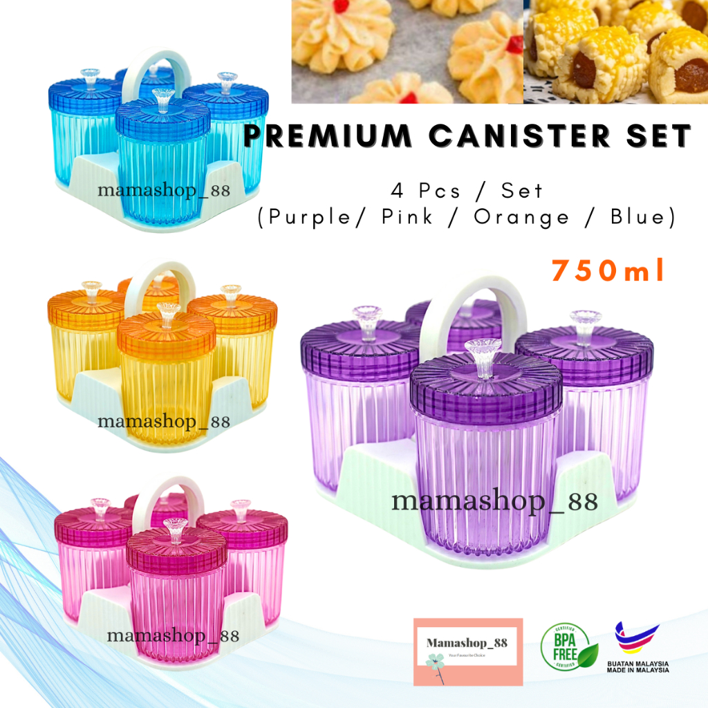 Mamashop 4pcs Set Bekas Kuih Raya Set / Cookies Container Set / Bekas ...