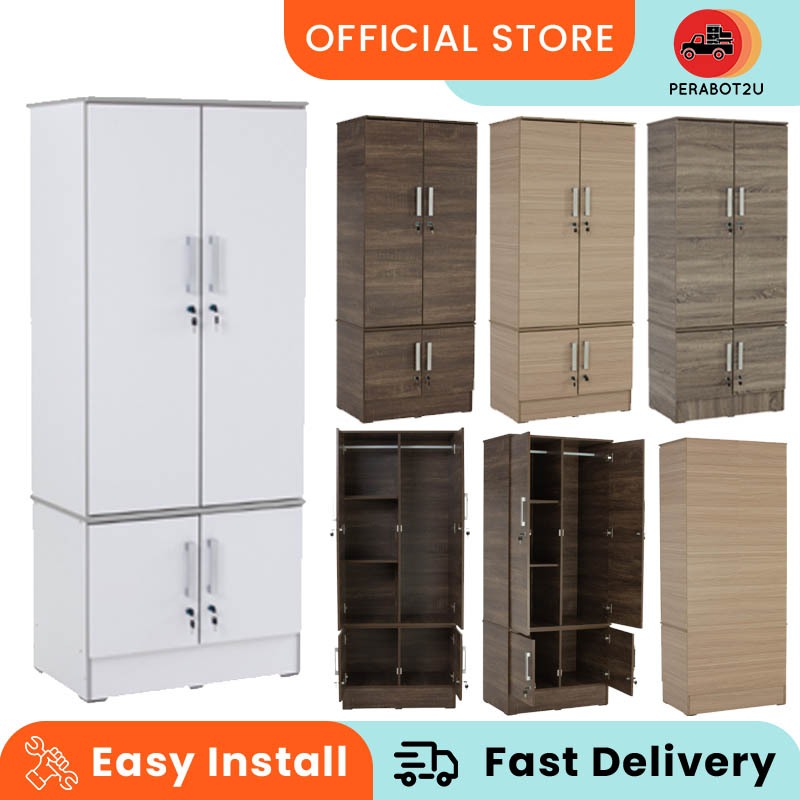 P2U Wardrobe With Lock / Locker Wardrobe / Clothes Cabinet / Kabinet ...