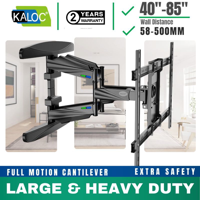 KALOC X6 40"-85" Extra Large & Heavy Duty SLIM Full Motion Adjustable ...