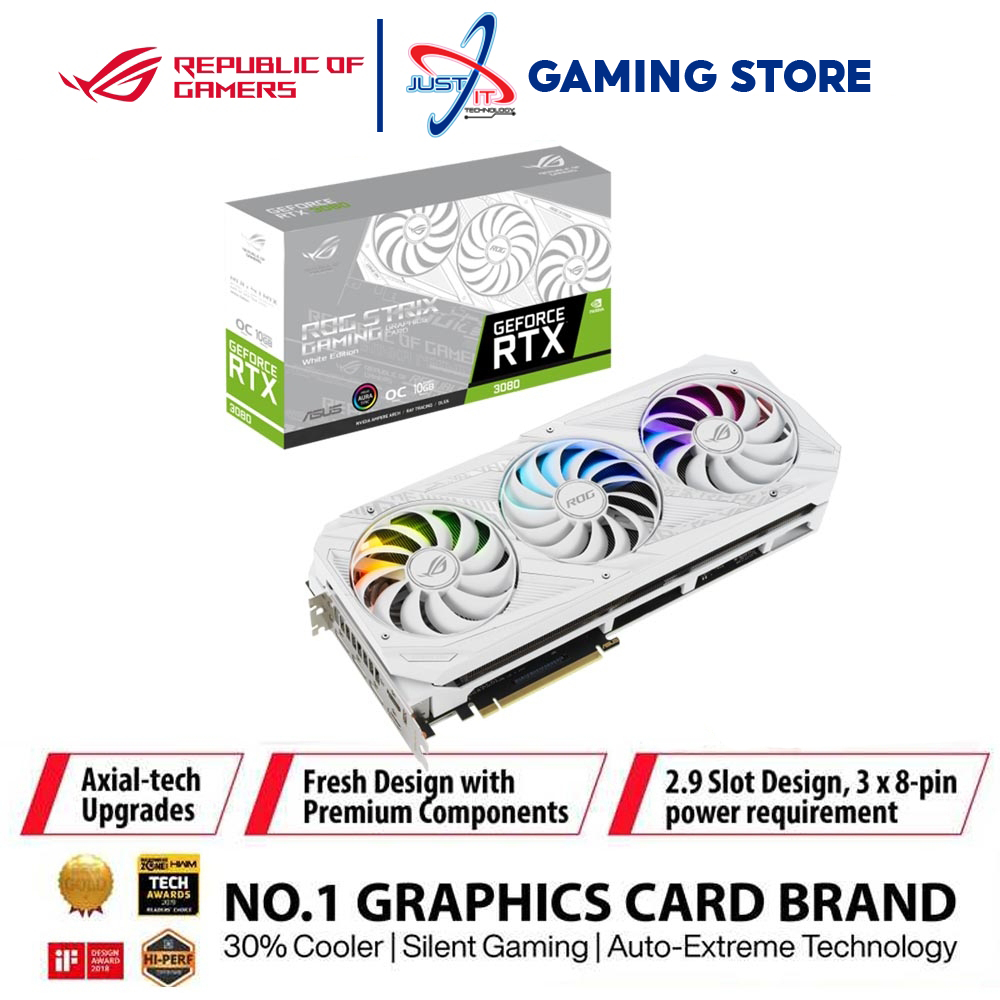 ASUS ROG STRIX RTX3080 WHITE EDITION 10GB GDDR6X GRAPHICS CARD ( ROG ...