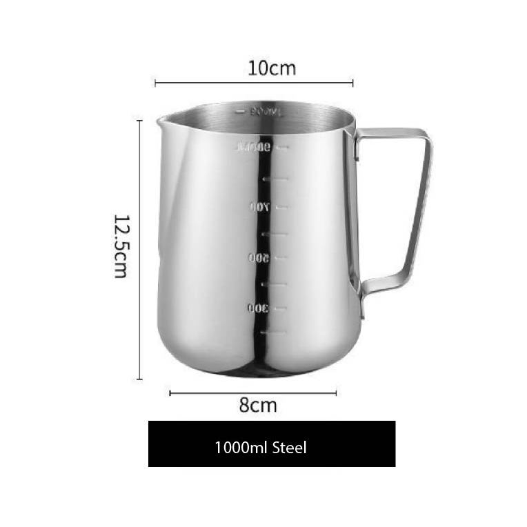 (Ready Stock)Coffee Espresso Milk Frothing Pitcher Jug Stainless Steel Teflon Rainbow 350ml ...