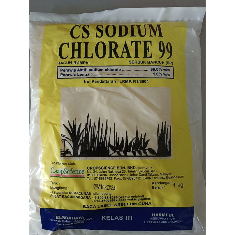 CS SODIUM CHLORATE Racun Rumput / Rumpai dan Buluh Sodium Chlorate 1kg ...