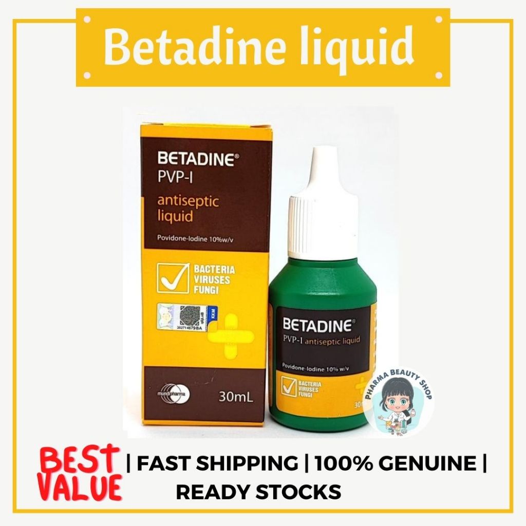 Betadine PVP-I Antiseptic Liquid (Povidone Iodine 10% w/v)/ Cream 15g (Povidone Iodine 5% w/w ...