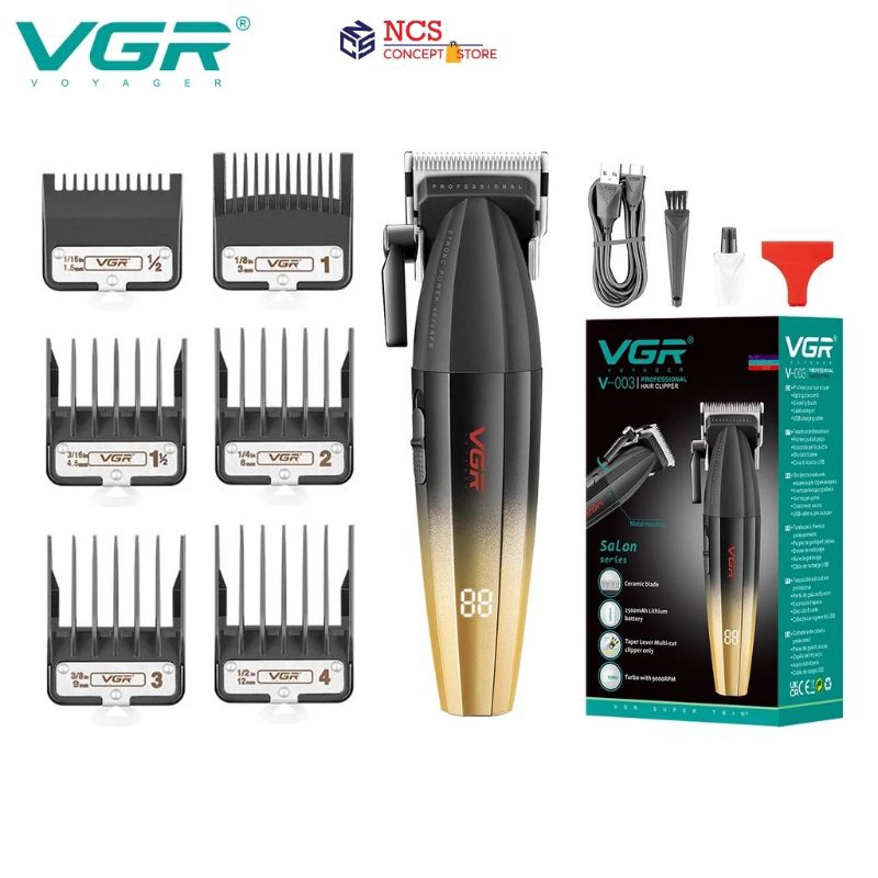 VGR V-003 Hair Trimmer Professional Metal Hair Clipper Turbo Function ...