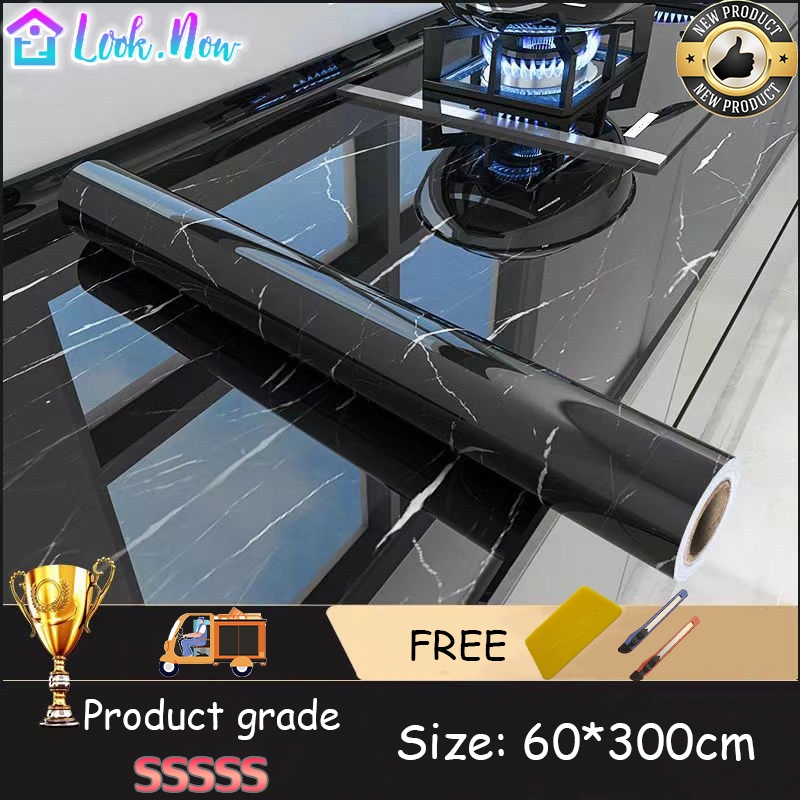 【Local seller】60* 3m marble sticker Kitchen sticker Marble sticker ...